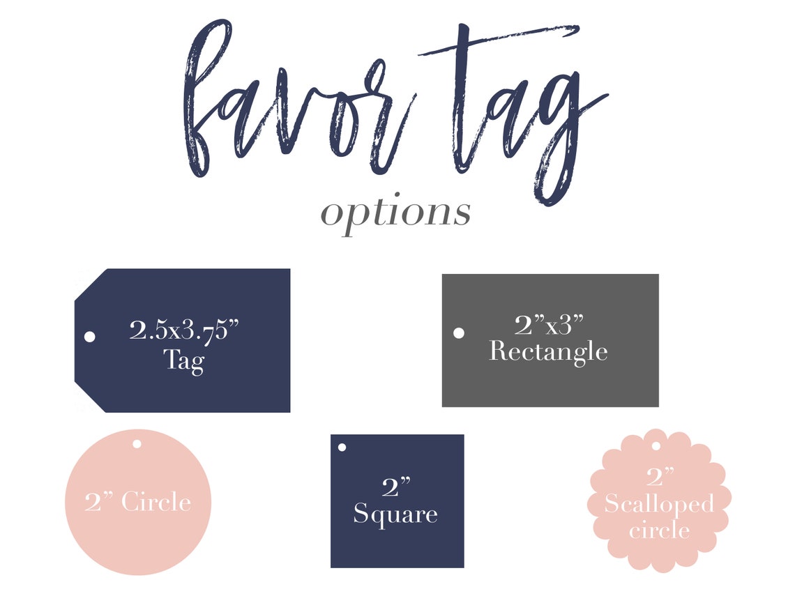 Matching Favor Tags Favor Tag Digital or Printed Matching - Etsy
