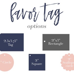 Matching Favor Tags, Favor Tag, Digital or Printed, Matching Party ...