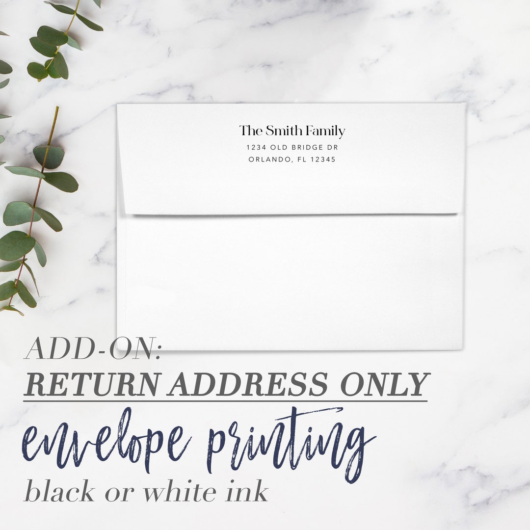 Return Address Envelope Printing, Return Address ONLY - Etsy