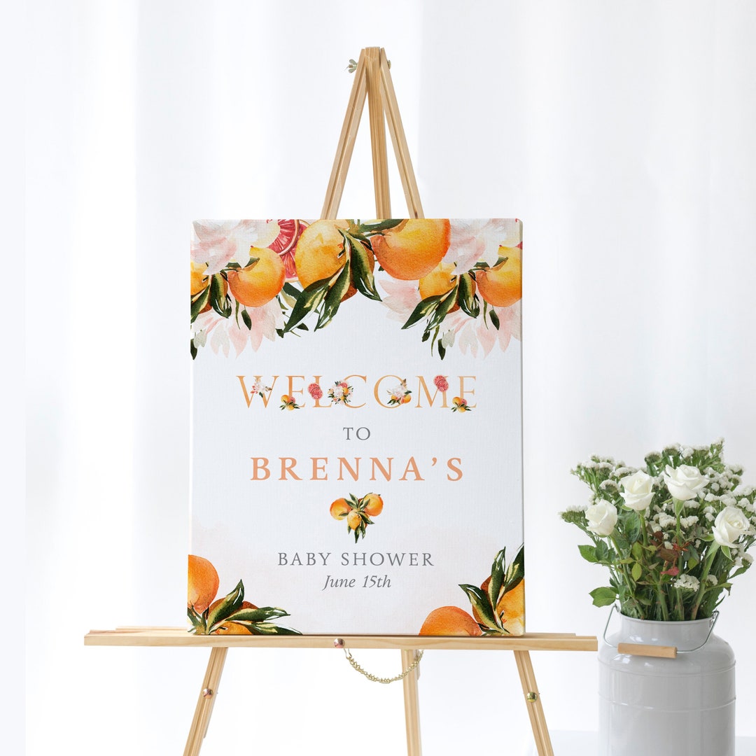 Orange Little Cutie Welcome Baby Shower Sign Baby Shower - Etsy