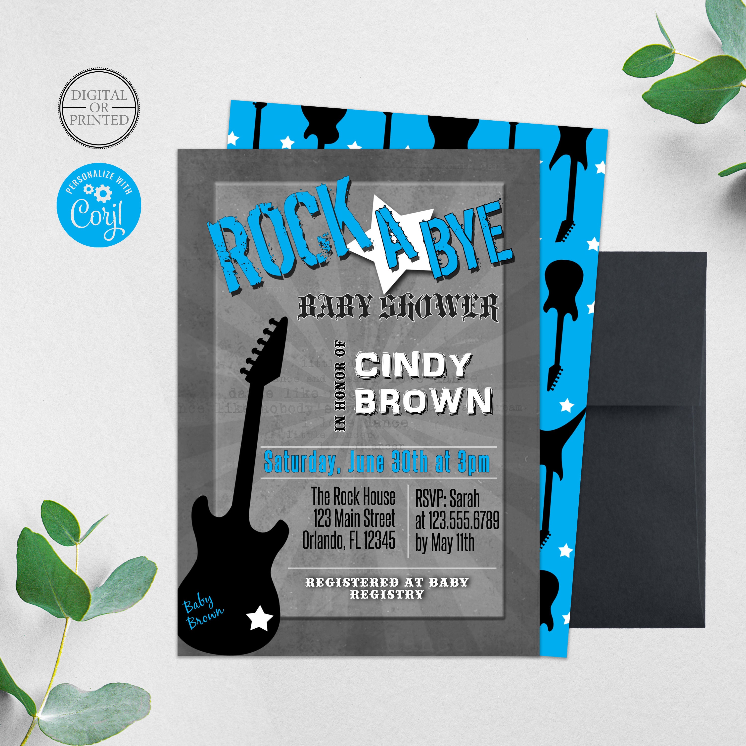 Invitaciones Imprimibles Para Fiesta De Rock Star Para Niñas Psd Rock