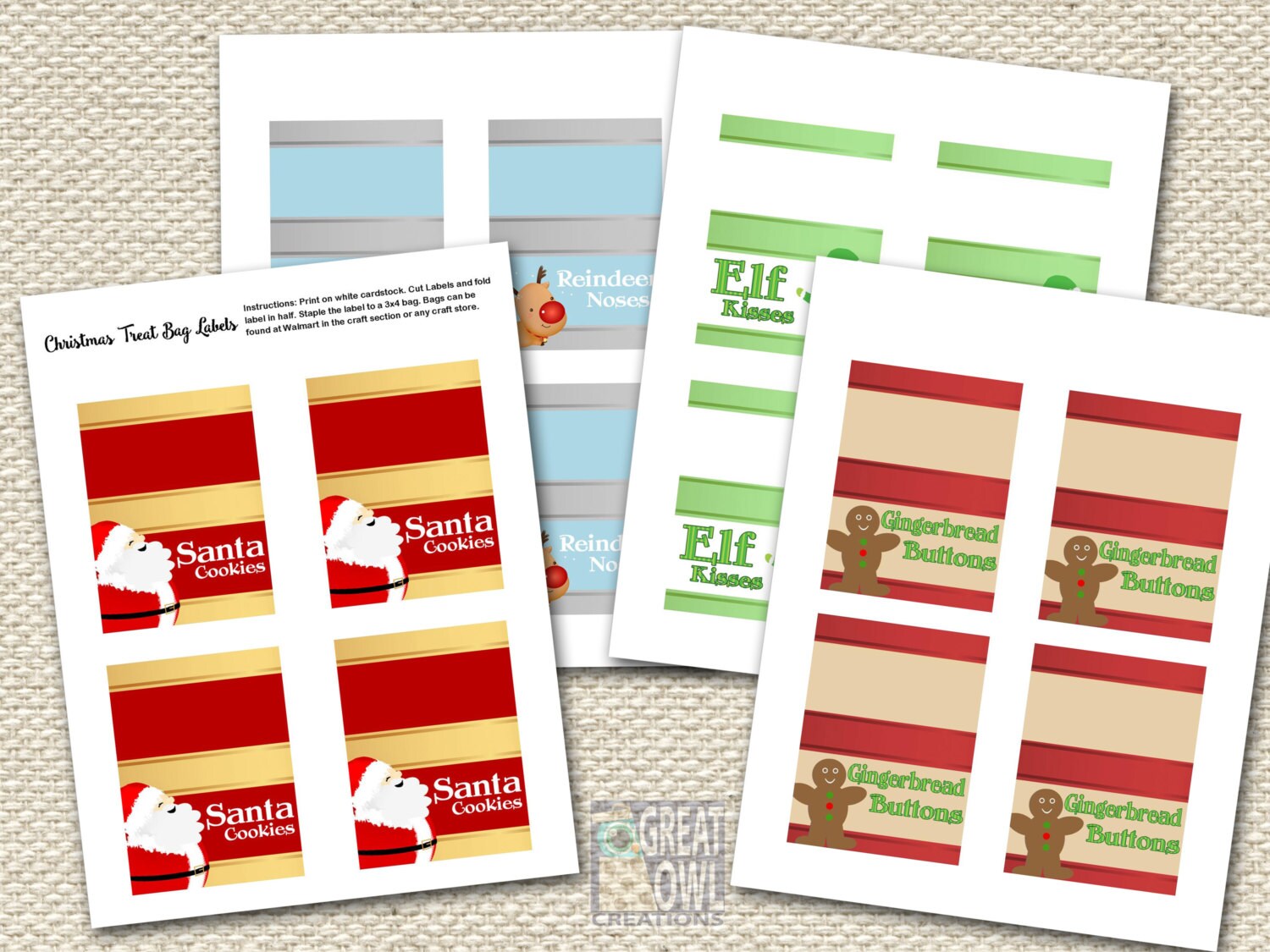 Christmas Treat Bag Topper Christmas Treat Bag Label - Etsy