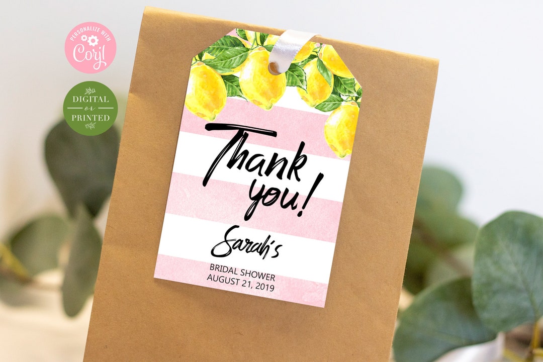 Lemon Favor Tags | Lemon Bridal Shower Favor Tag | She Found Her Main ...
