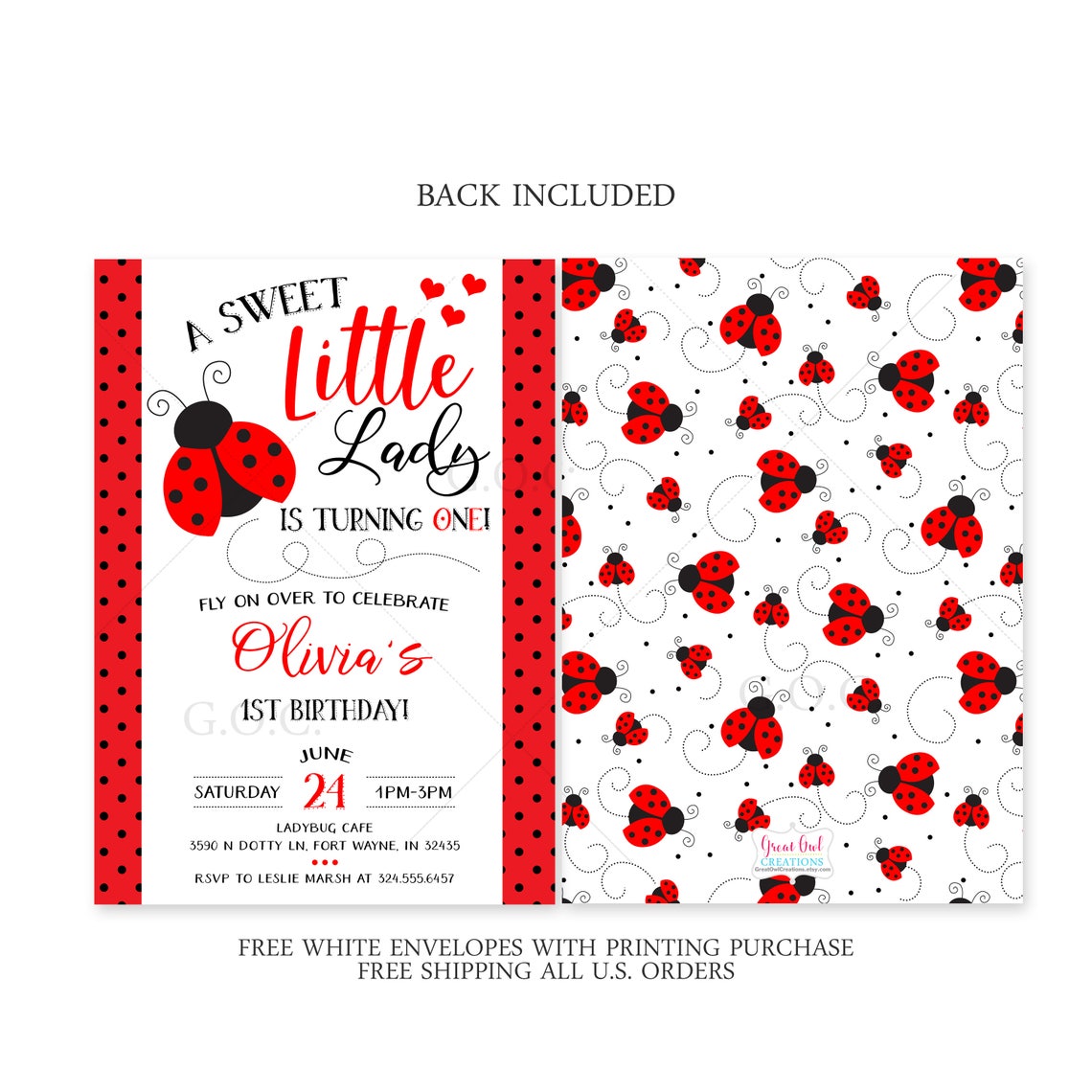 Ladybug Invitation Ladybug Birthday Invitation Ladybug - Etsy