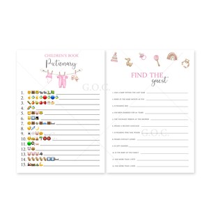 Pink Baby Clothesline Baby Shower Games Package, Self Edit Instant ...