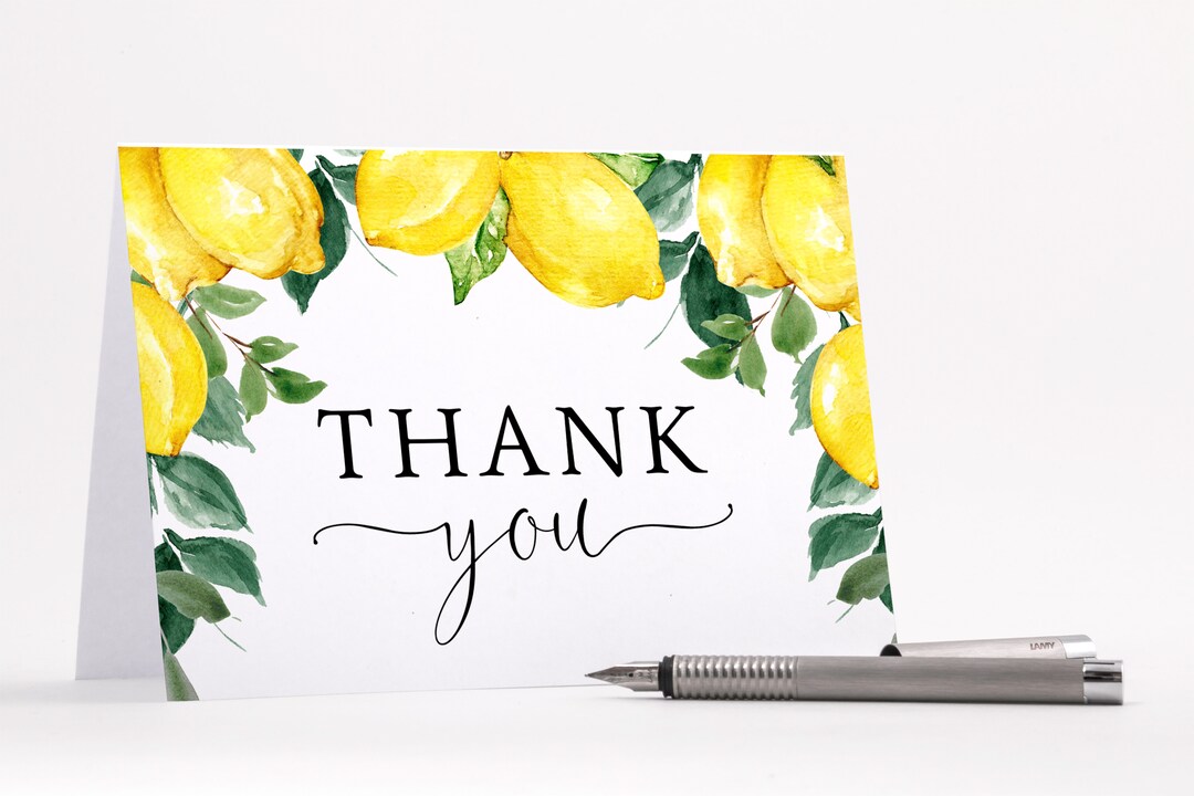 Lemon Thank You Cards, She Found Her Main Squeeze, Stationary, Instant ...