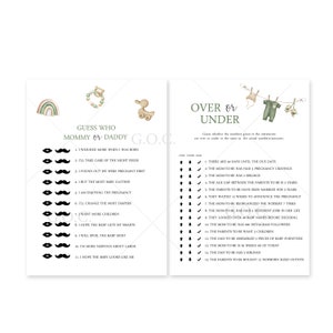 Baby Clothesline Baby Shower Games Package | Self Edit Instant Download ...