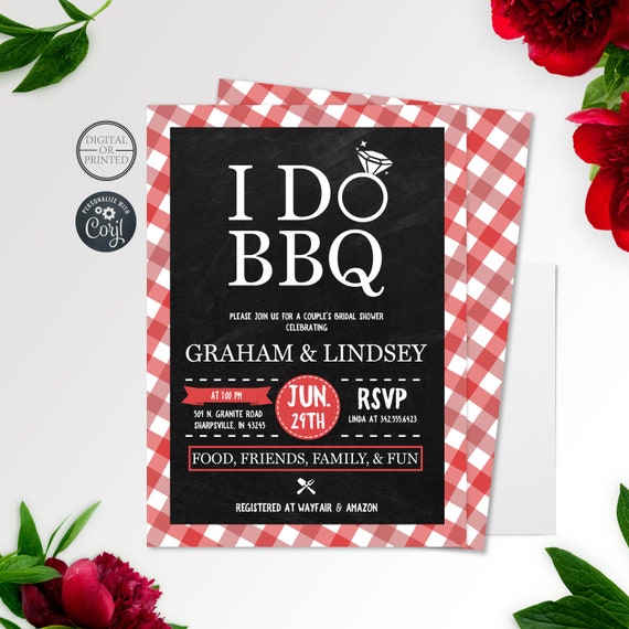 I Do BBQ Bridal Shower Invitation | Couples Bridal Shower Invitation ...