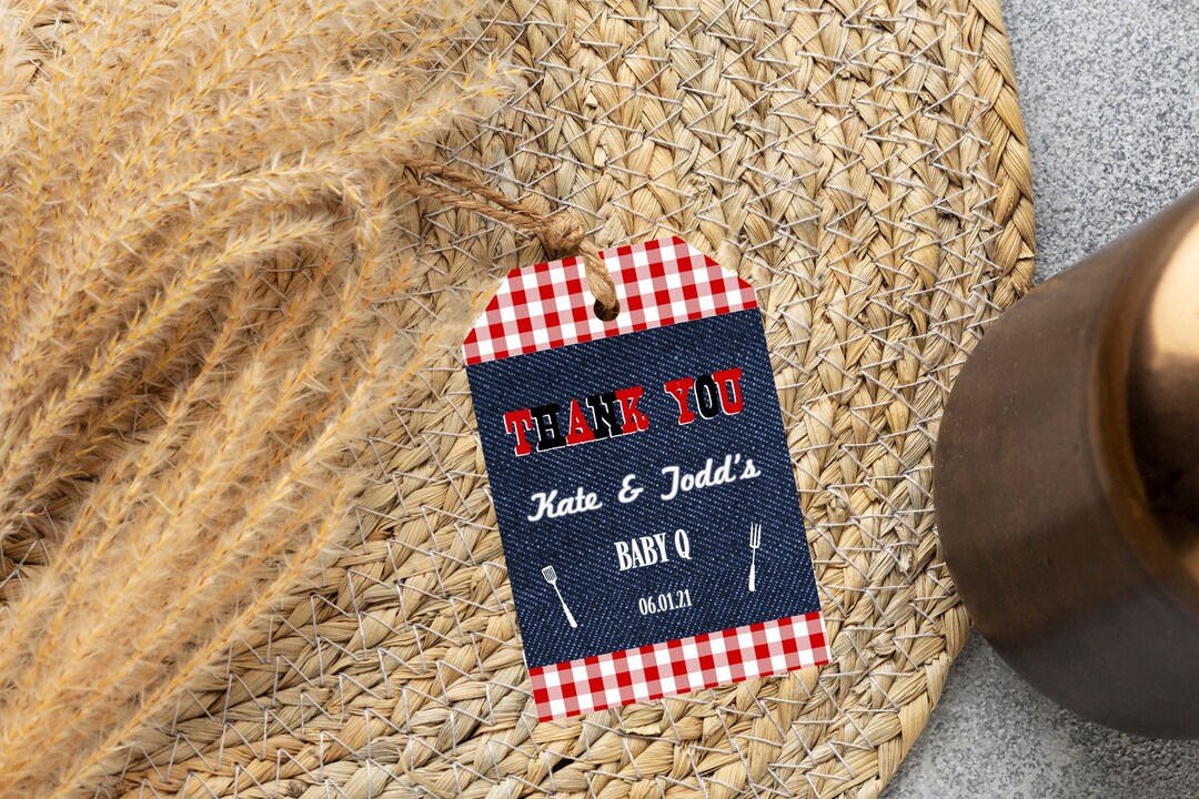 Bun in the Oven Favor Tags | Baby Q Favor Tag | Instant Digital or ...