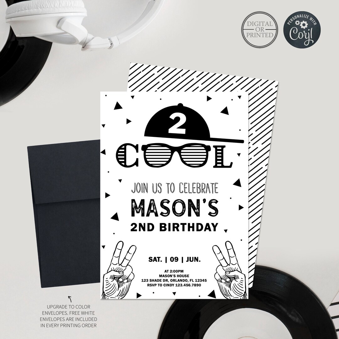 Two Cool Birthday Invitation | Two Cool Invitation | 2nd Birthday ...