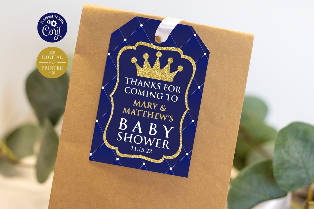 Little Prince Favor Tags | Baby Shower Favor Tag | Instant Digital or ...