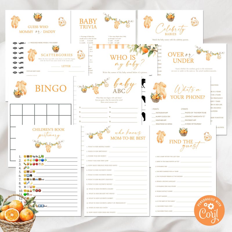 Cutie Baby Shower Games - Etsy