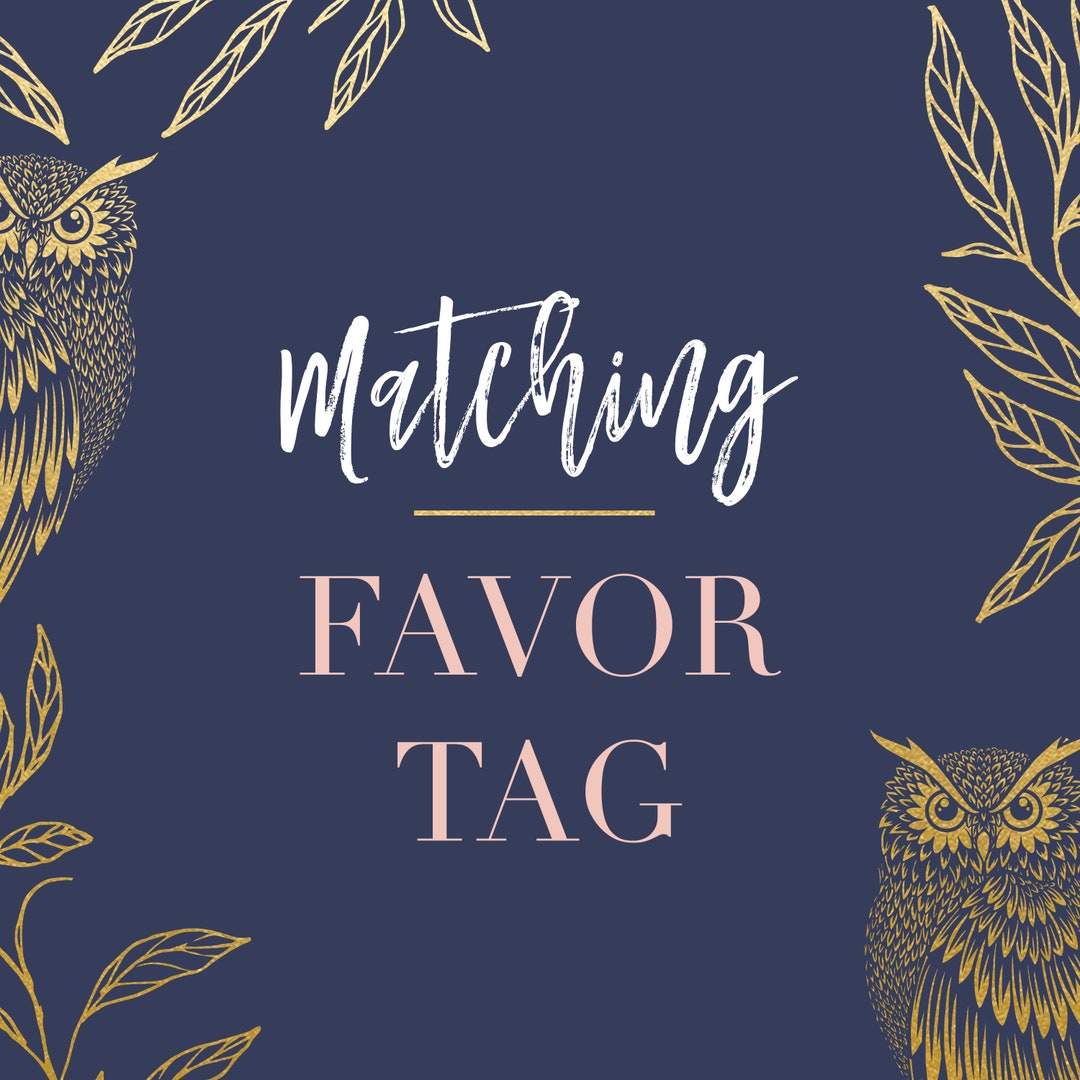Matching Favor Tags, Favor Tag, Digital or Printed, Matching Party ...