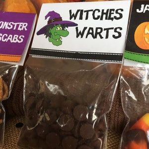 Halloween Treat Bag Topper, Halloween Treat Bag Label, Halloween Class ...