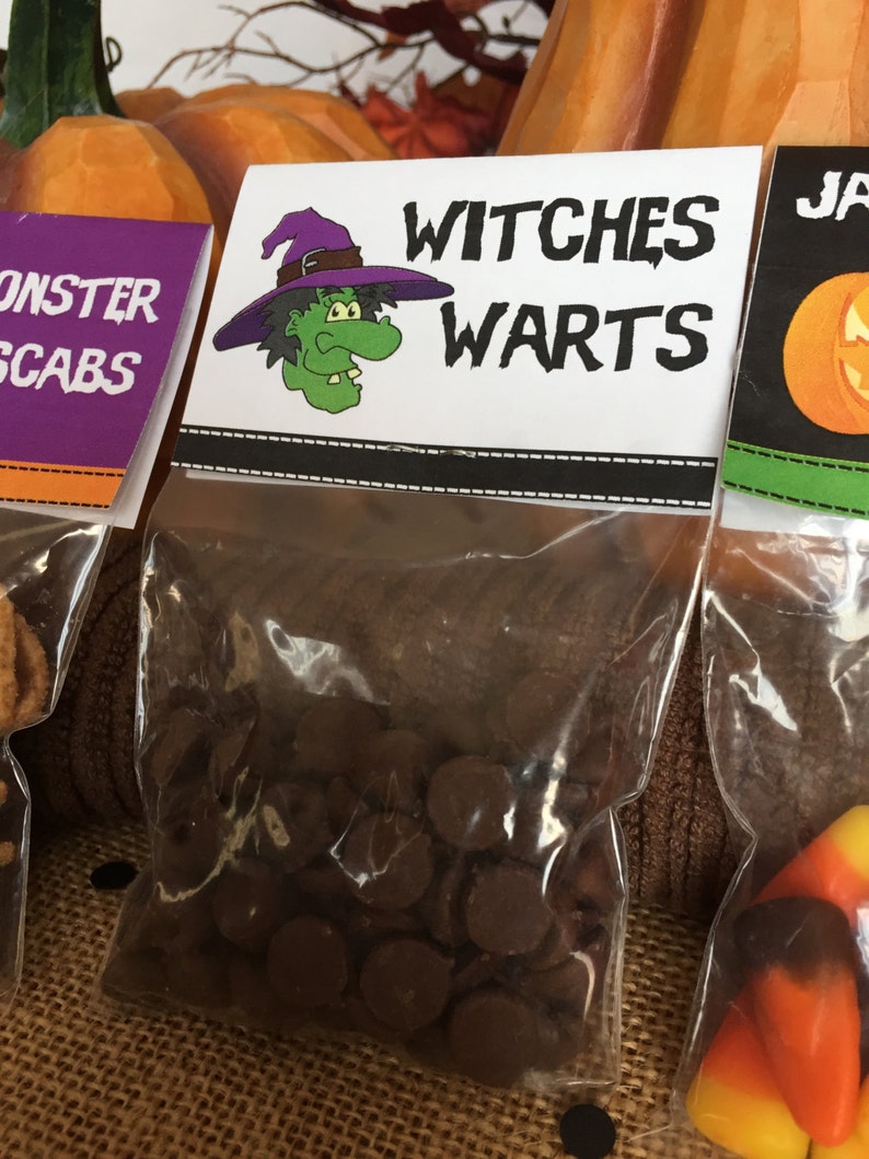 Halloween Treat Bag Topper, Halloween Treat Bag Label, Halloween Class ...