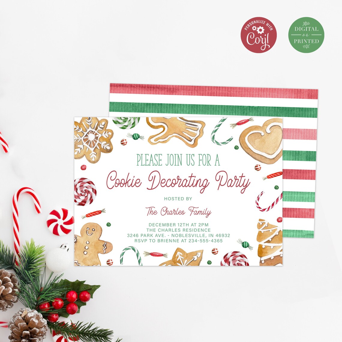 Cookie Decorating Party Invitation Christmas Cookies - Etsy