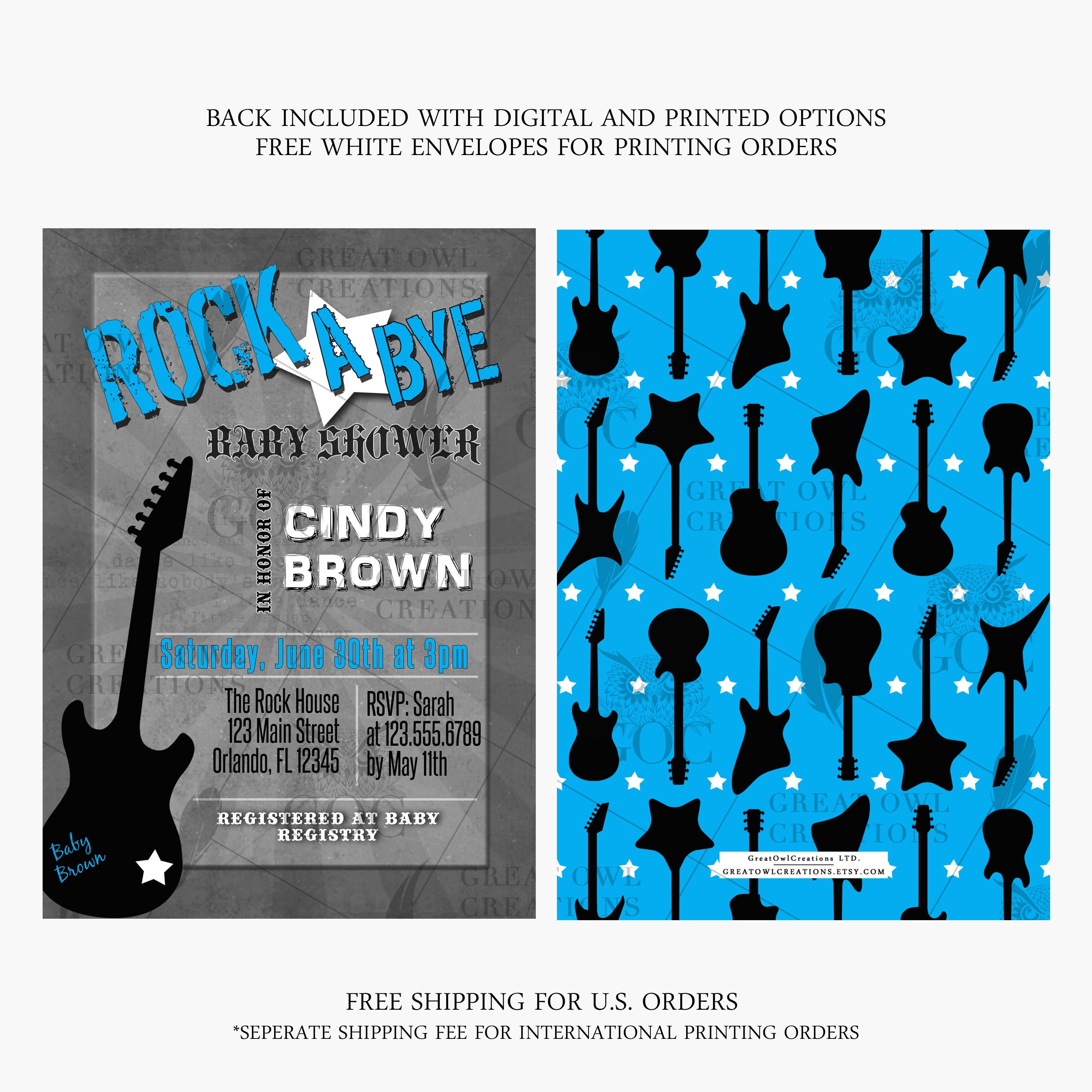 Invitaciones Para Baby Shower Con Temática De Estrella De Rock 71