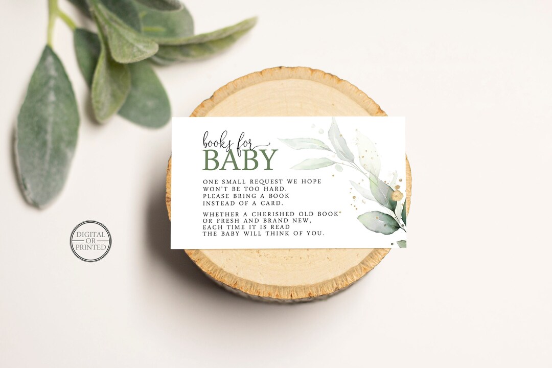 Greenery Book Request Insert | Eucalyptus Books for Baby | Babies ...