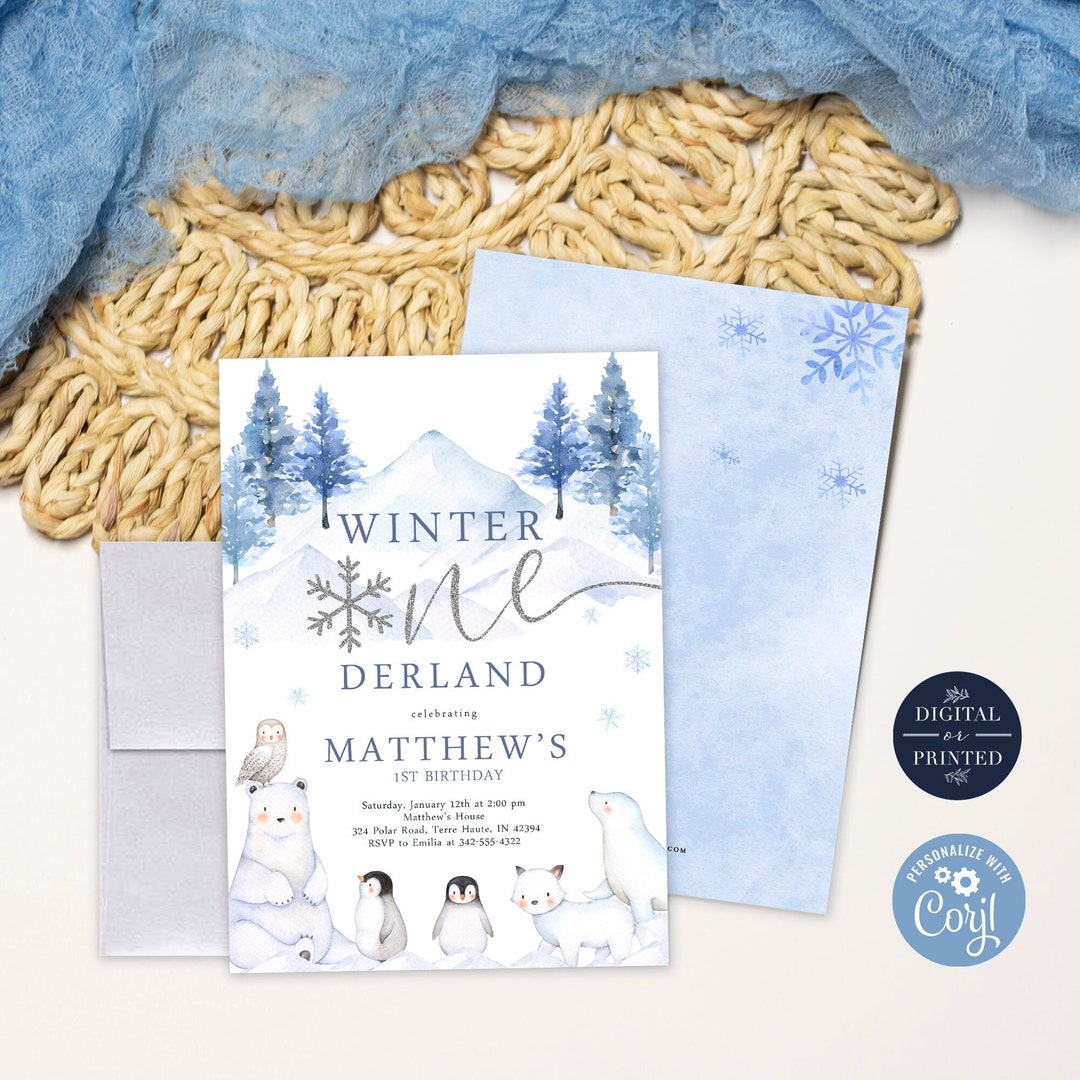 Winter Wonderland Birthday Invitation | Winter Onederland Invite ...