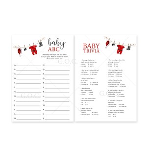 Santa Baby Shower Games Package, Christmas Self Edit Instant Download ...