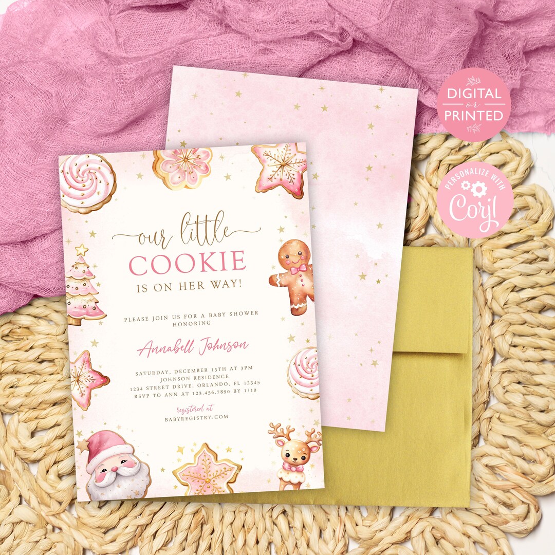 Gingerbread Baby Shower Invitation, Little Cookie Baby Shower Invite ...