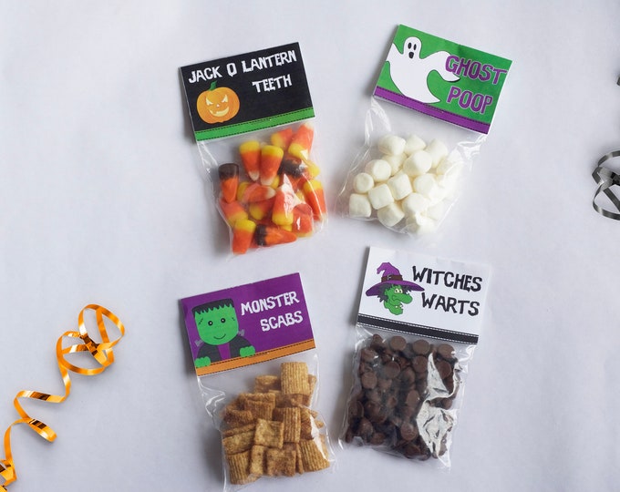 Halloween Treat Bag Topper Halloween Treat Bag Label | Etsy