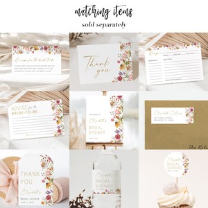 Boho Favor Tags, Bohemian Wildflower Editable Instant Digital or ...