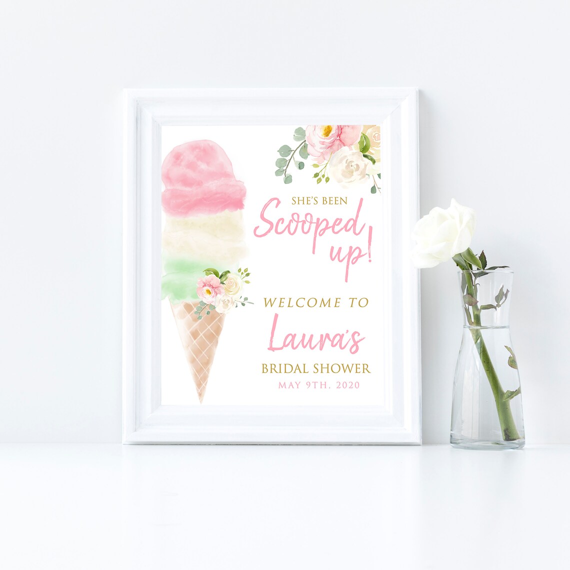 Ice Cream Welcome Bridal Shower Sign Bridal Shower Welcome - Etsy