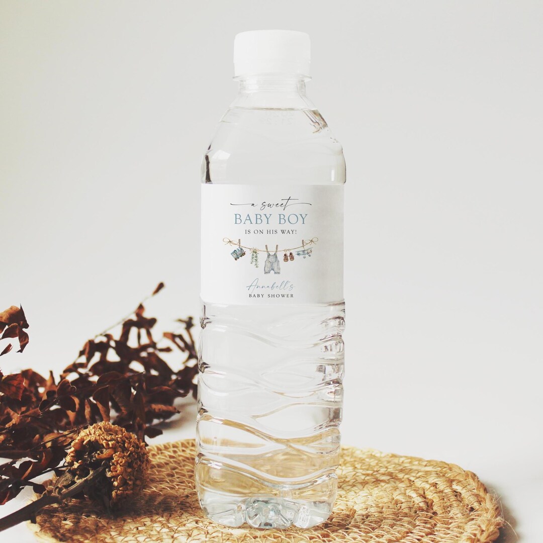 Boy Baby Shower Water Bottle Label, A Sweet Baby Boy Water Bottle ...