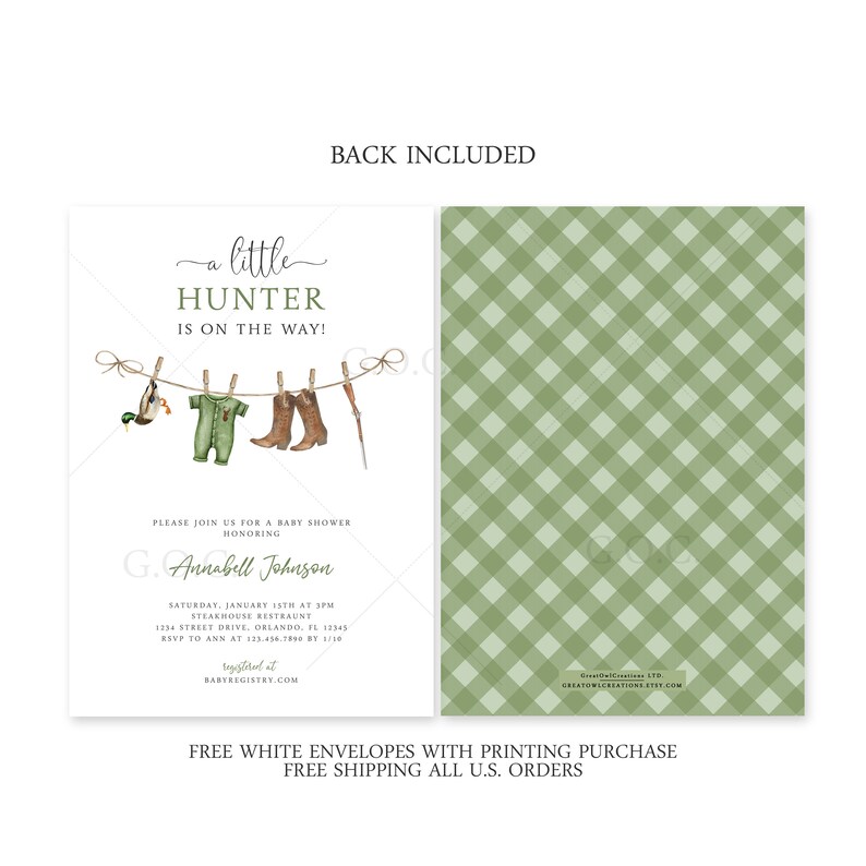 Hunting Baby Shower Invitation, A Little Hunter is on the Way Baby ...