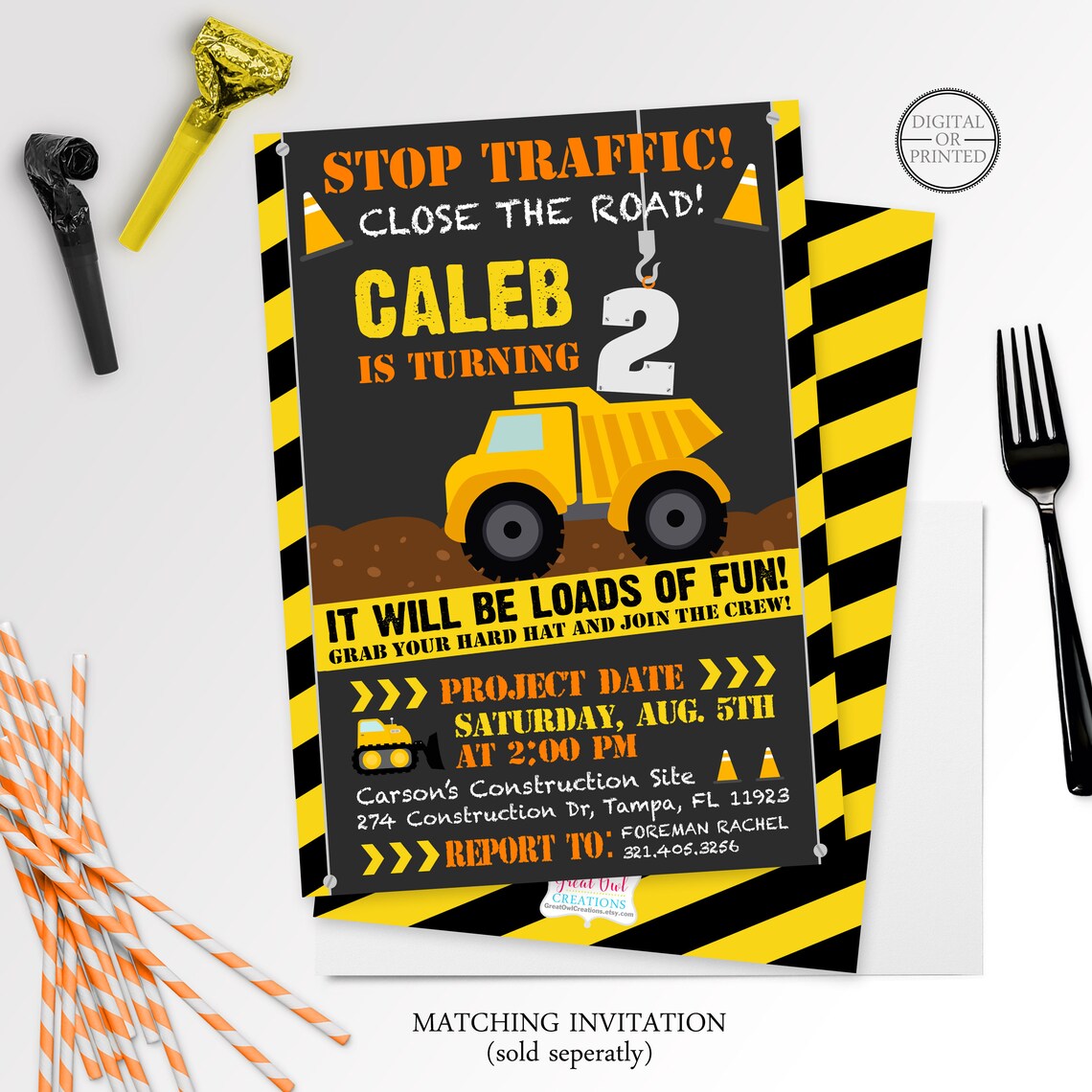 Construction Birthday Board Construction Birthday Poster | Etsy