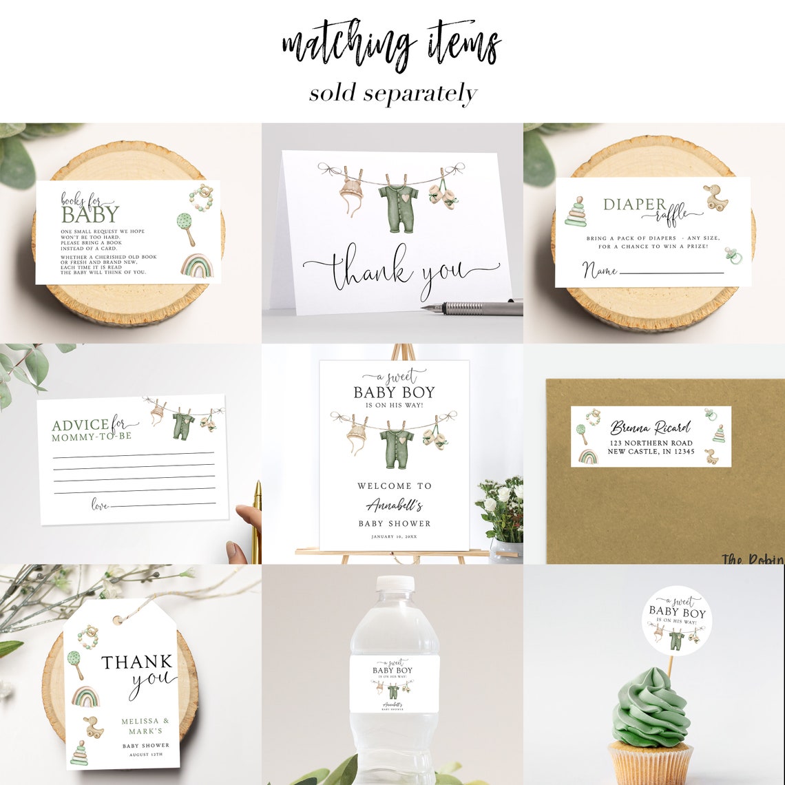 Baby Boy Advice Cards | Boho Baby Clothes Baby Shower Advice Cards ...