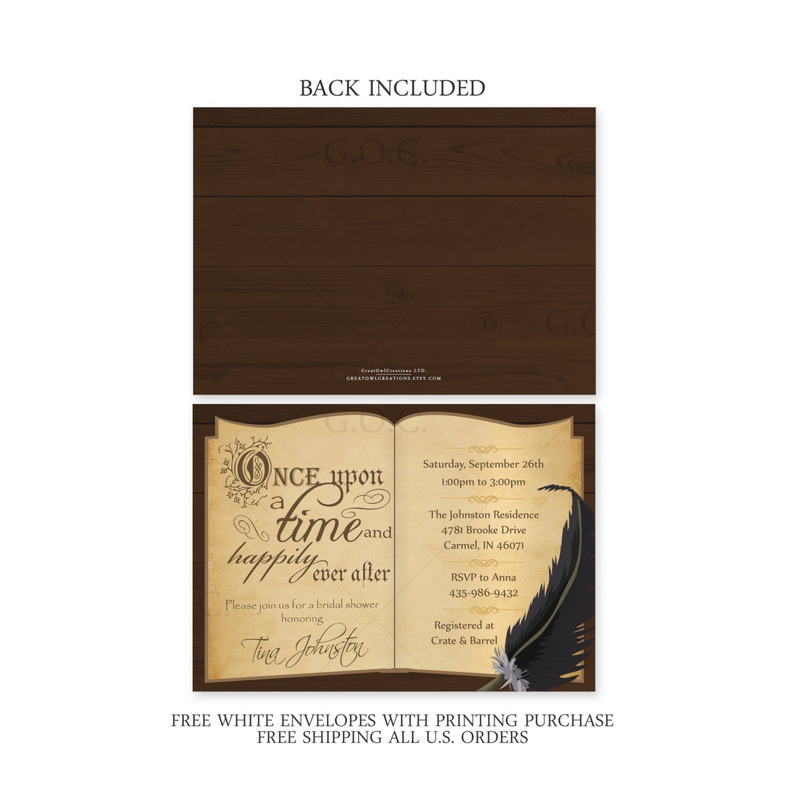 Story Book Bridal Invitation Once Upon a Time Invitation - Etsy