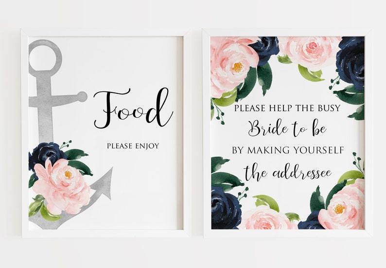 Instant Download Nautical Bridal Shower Sign Package | Etsy