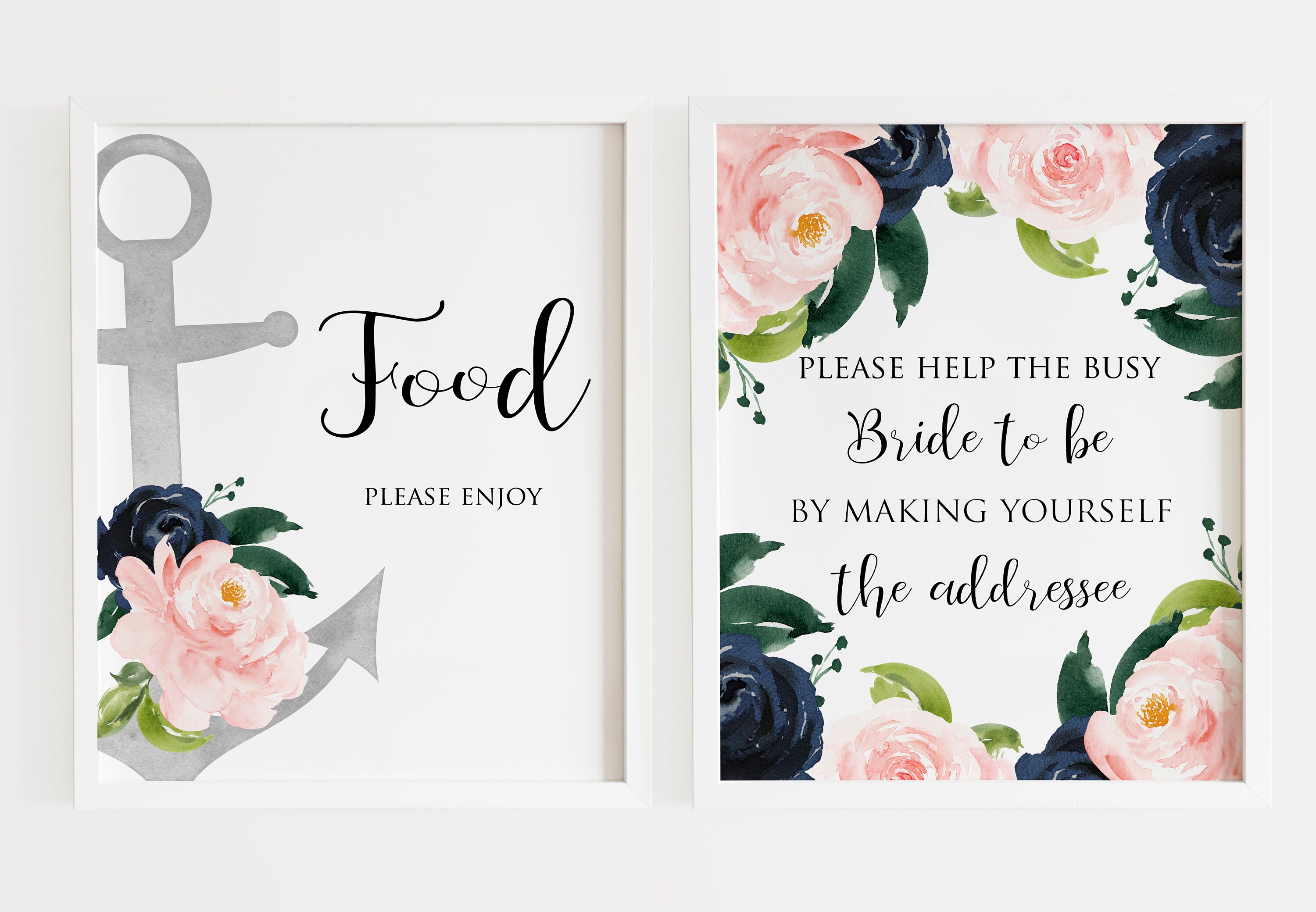 Instant Download Nautical Bridal Shower Sign Package | Etsy