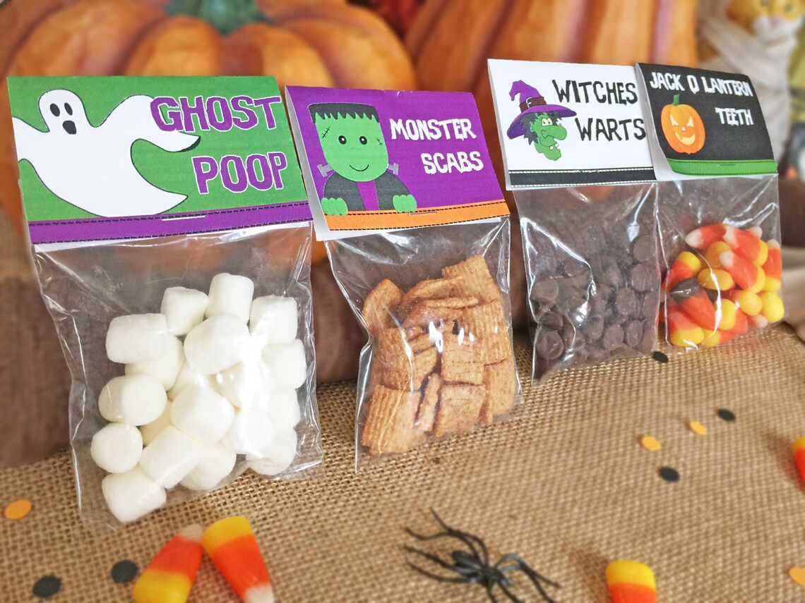 Halloween Treat Bag Topper, Halloween Treat Bag Label, Halloween Class ...