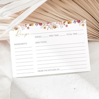 Printable Recipe Cards and Recipe Card Sign, Bridal Shower, Recipe Card ...