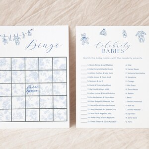 Blue Baby Shower Games Package, Vintage Elegant Chinoiserie Blue Floral ...