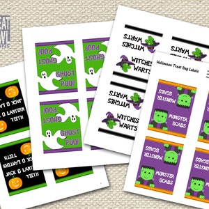Halloween Treat Bag Topper, Halloween Treat Bag Label, Halloween Class ...