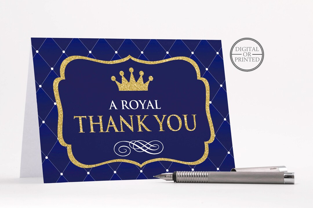 Prince Thank You Cards | Little Prince Baby Shower Thank You Card ...