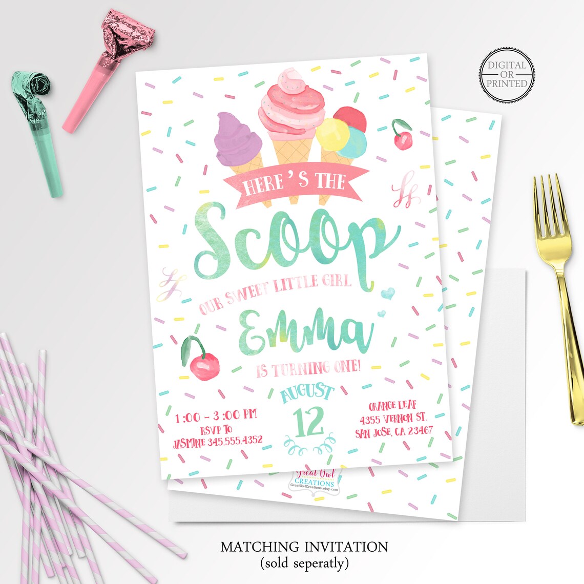 Ice Cream Birthday Board Poster Sign - Etsy