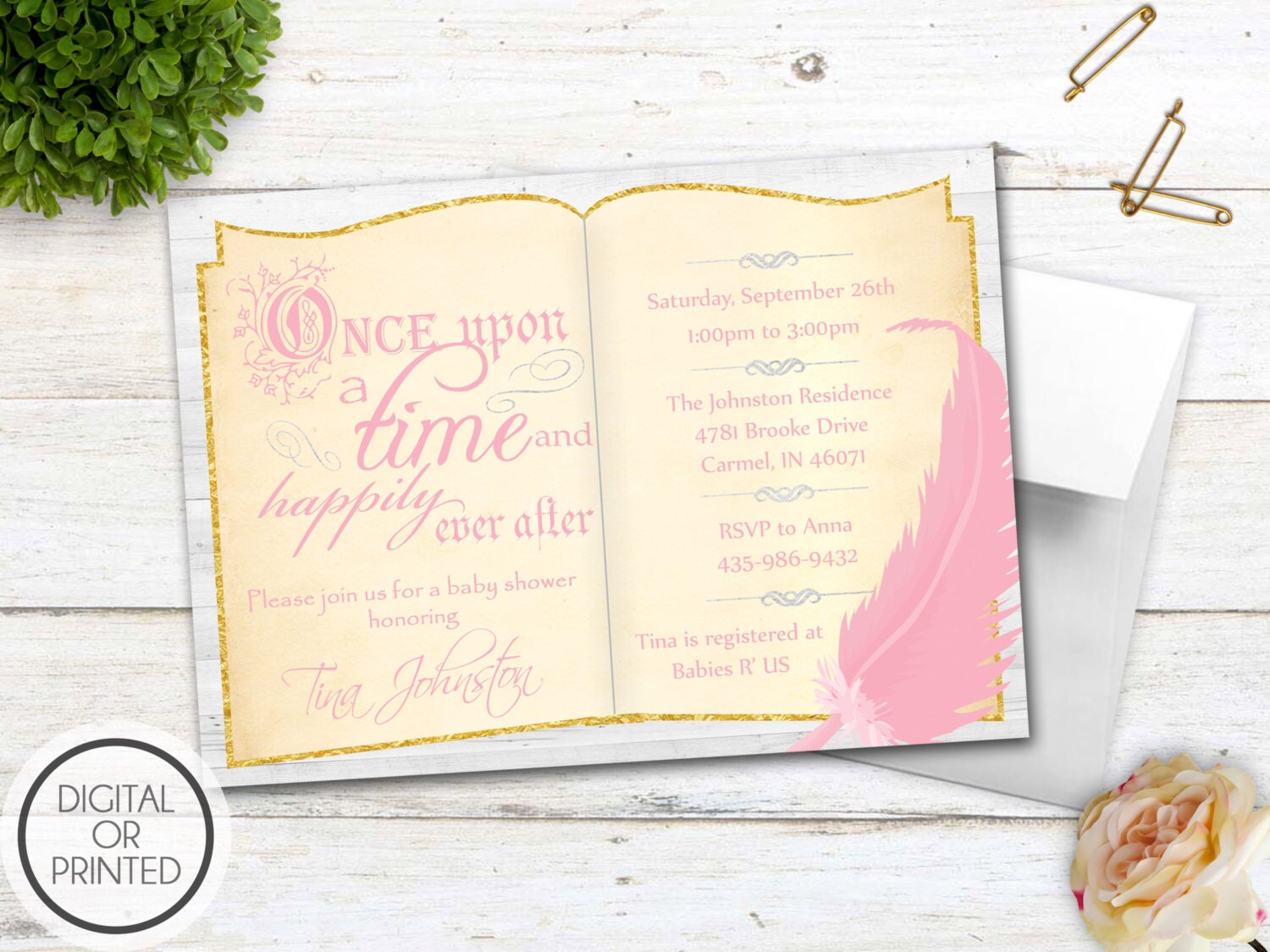 Story Book Baby Shower Invitation Book Themed Baby Shower | Etsy