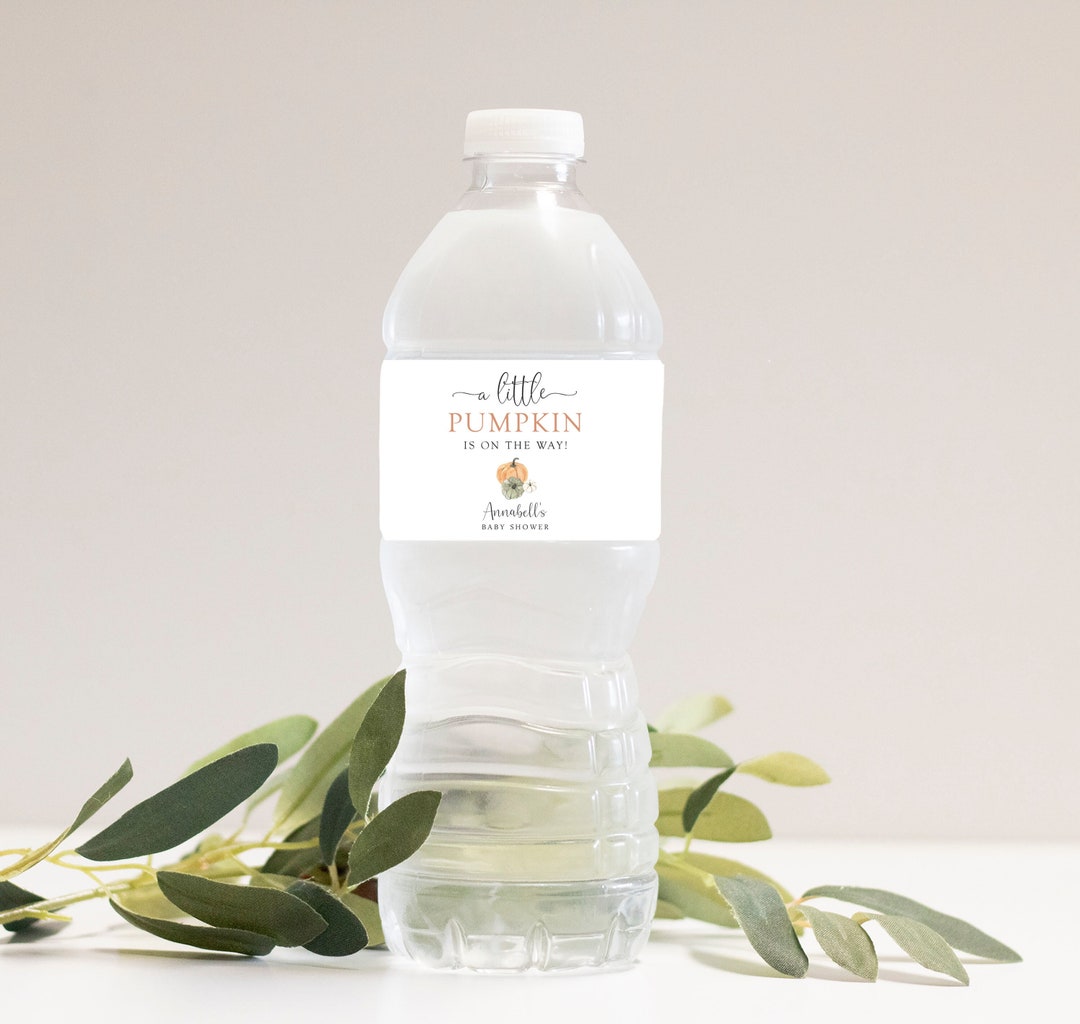 A Little Pumpkin Water Bottle Label, Fall Pumpkins Water Bottle Sticker ...