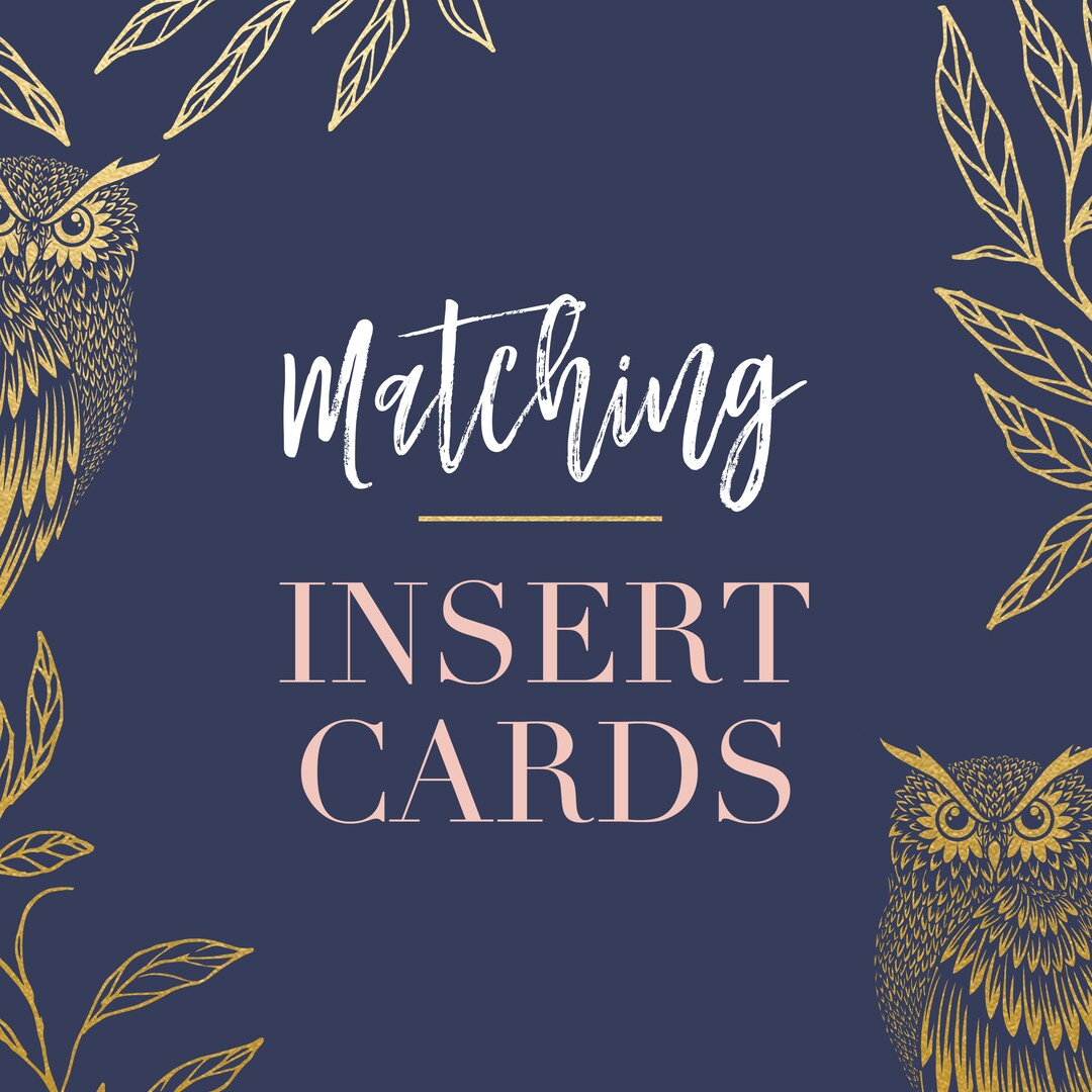 Matching Custom Insert Cards | Digital or Printed - Etsy