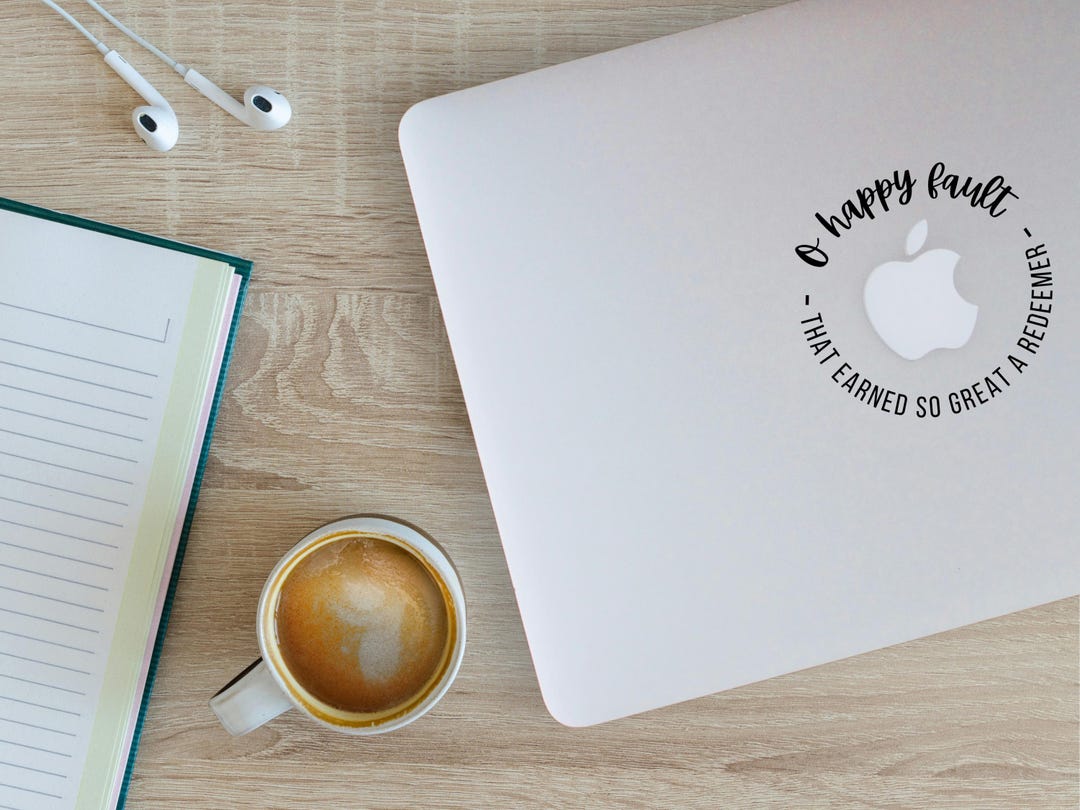 O Happy Fault Clear Catholic Christian Sticker MacBook Laptop Decal ...