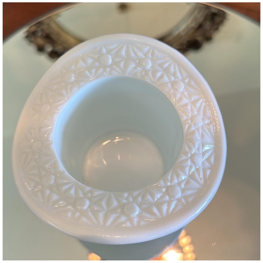 Vintage LE Smith Large Top Hat, Button & Daisy Milk Glass Pattern - Etsy