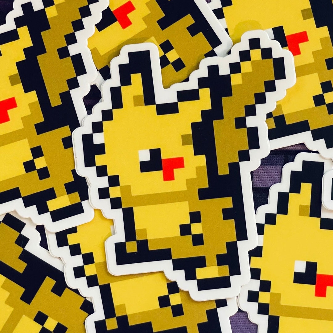 Pikachu 8-bit Pokémon Waterproof Vinyl Decal, Decal, Pikachu, Vinyl ...
