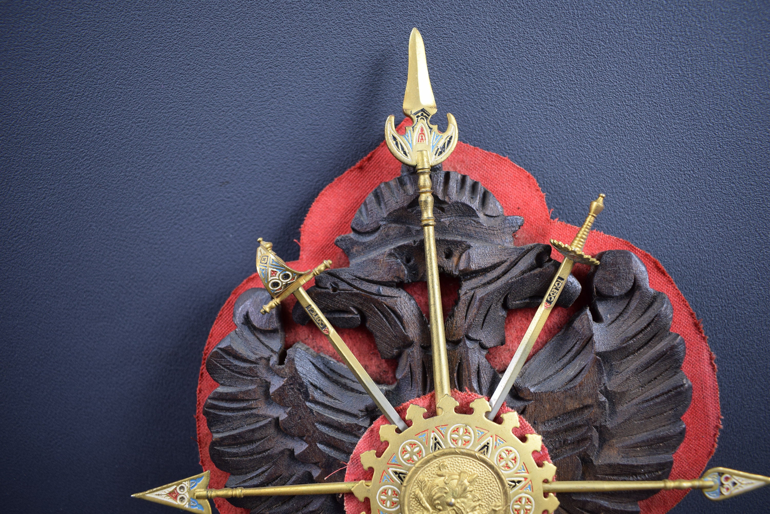 French Vintage Small Coat of Arms Carved Gothic Wood Toledo - Etsy