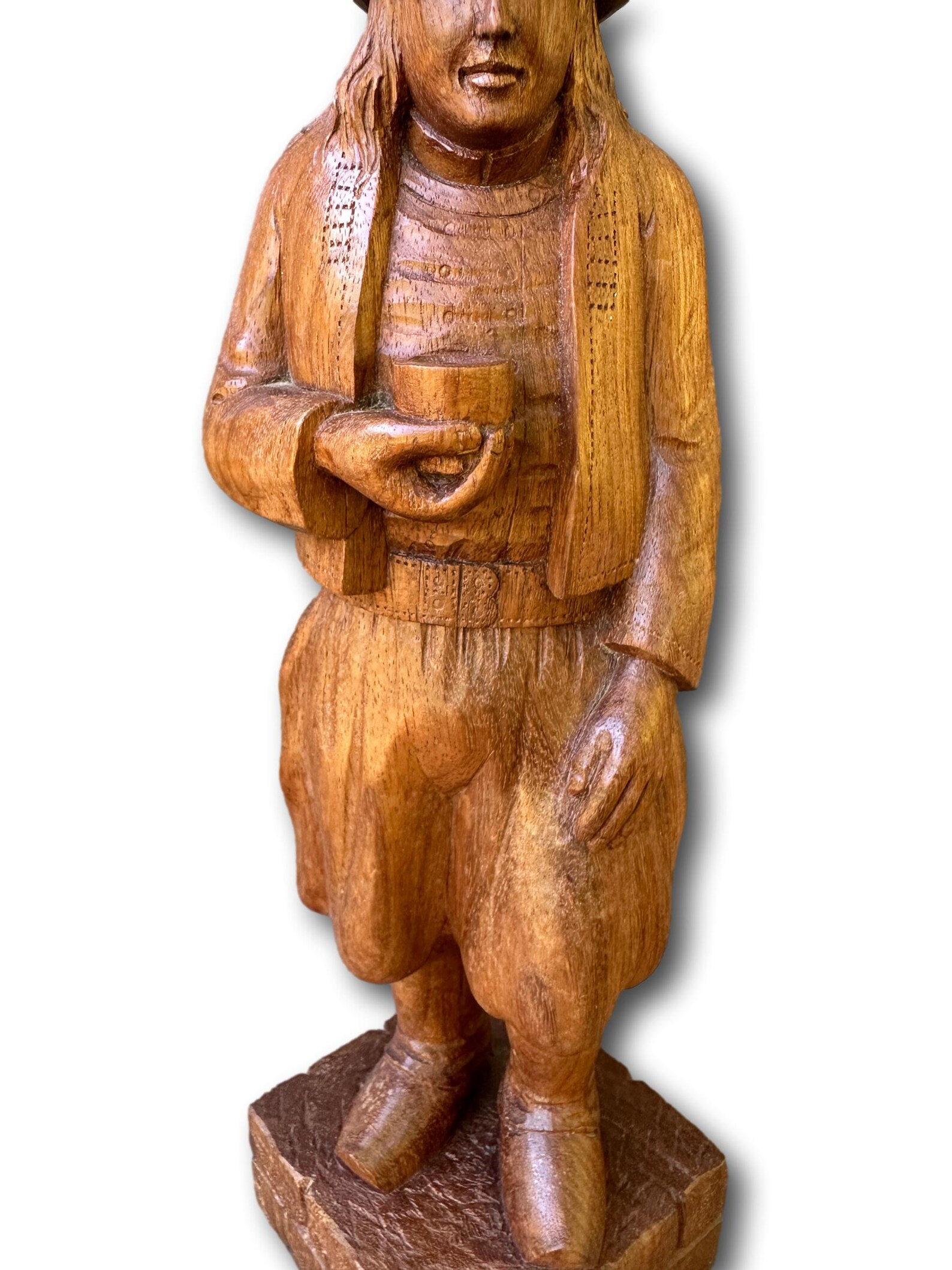 Antique French Breton Wood Carving Statue, Brittany Folk Art, M Le Goff ...