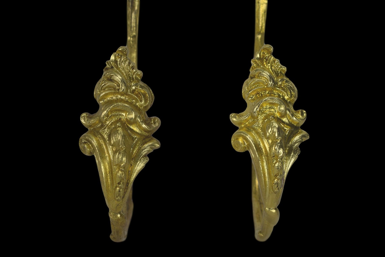 Large Antique French Regency Style Pair of Ormolu Bronze Curtain ...